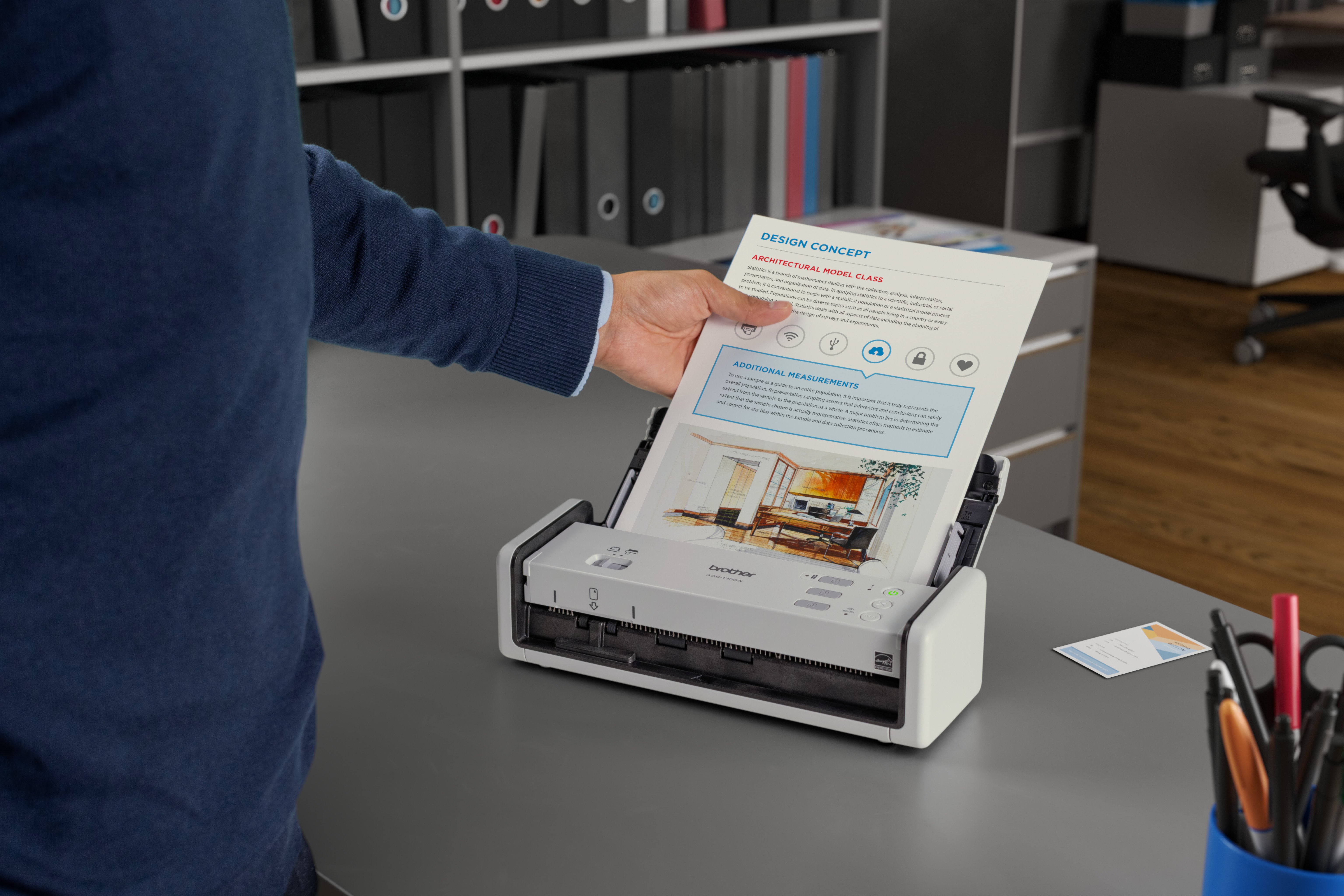 Novo ADS-1350W: o Scanner que digitaliza até 1000 folhas por dia!